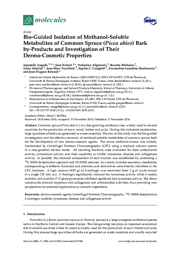 (PDF) Bio-Guided Isolation of Methanol-Soluble Metabolites of Common ...
