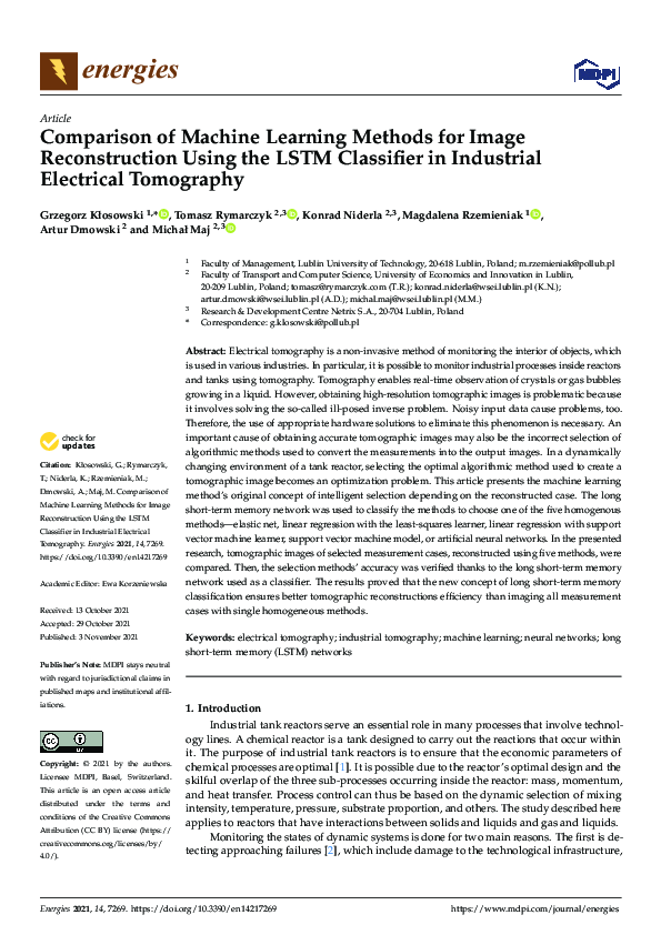 (PDF) Comparison of Machine Learning Methods for Image Reconstruction ...