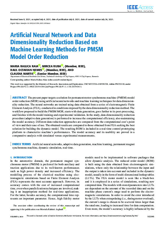 Pdf Artificial Neural Network And Data Dimensionality Reduction Based