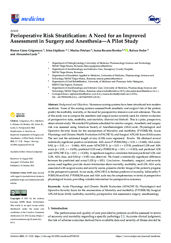 (PDF) Perioperative Risk Stratification: A Need for an Improved ...
