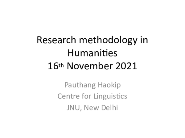 (PPT) Research methodology in Humanities