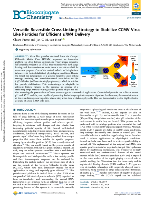 (PDF) Versatile Reversible Cross-Linking Strategy to Stabilize CCMV ...
