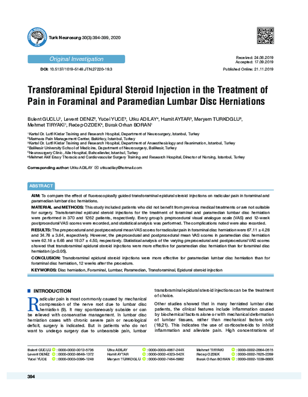 (PDF) Transforaminal Epidural Steroid Injection in the Treatment of ...