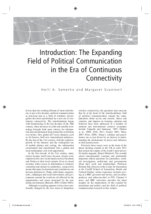 (PDF) Introduction: The Expanding Field of Political Communication in ...