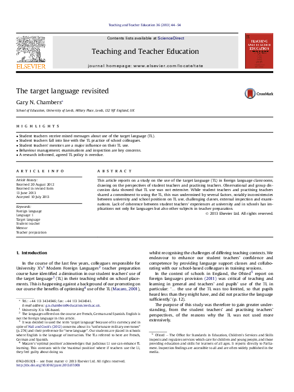 (PDF) The target language revisited