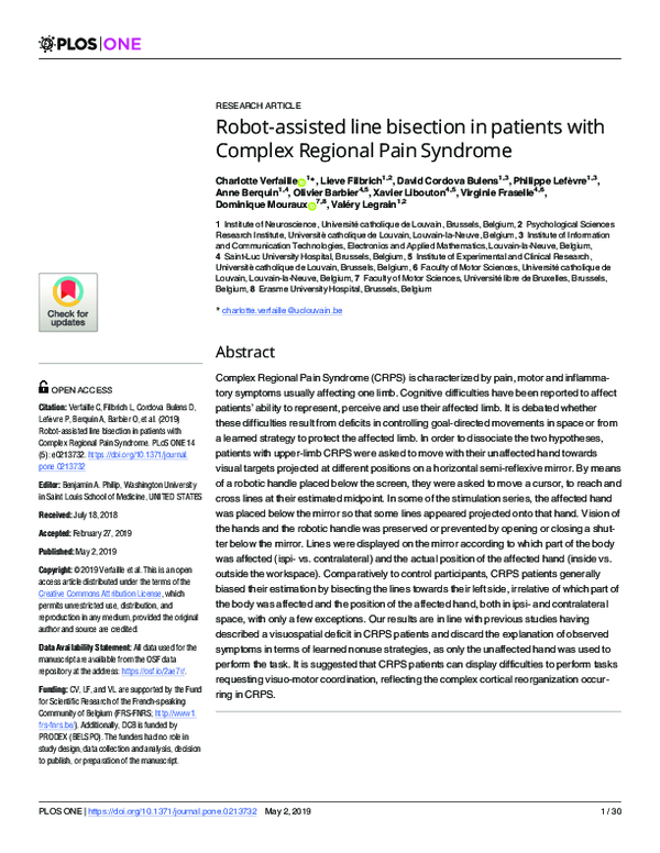 (PDF) Robot-assisted line bisection in patients with Complex Regional ...