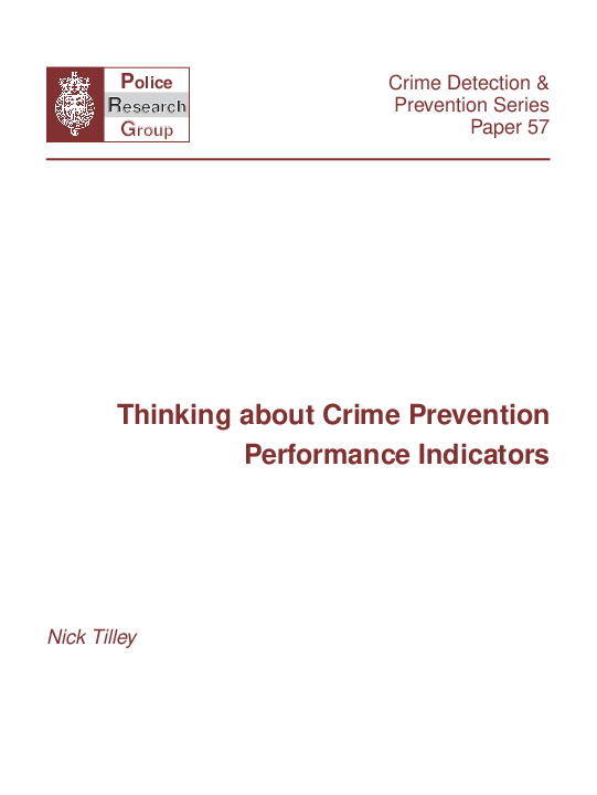 (PDF) Thinking About Crime Prevention Performance Indicators