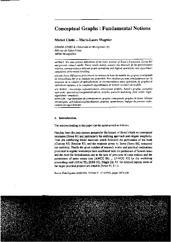 (PDF) Conceptual graphs: Fundamental notions