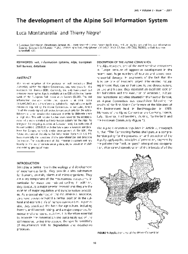 (PDF) The development of the Alpine Soil Information System