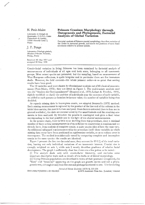 (PDF) Primate cranium morphology through ontogenesis and phylogenesis ...