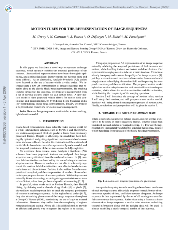 (PDF) Motion tubes for the representation of image sequences | O ...