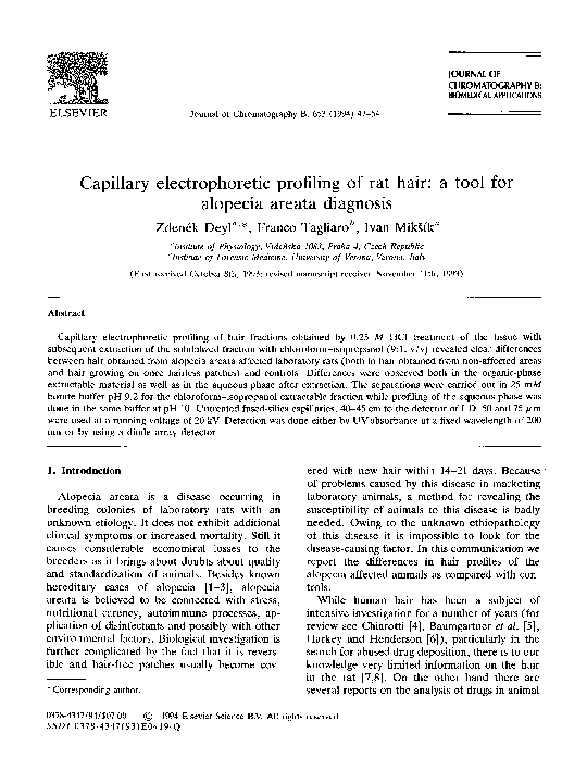 (PDF) Capillary electrophoretic profiling of rat hair: a tool for ...