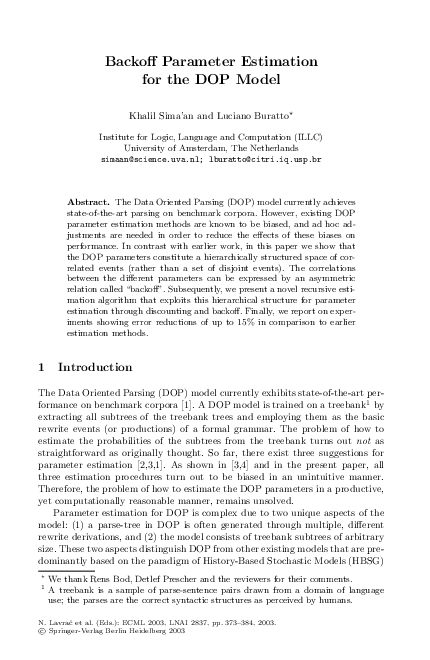 (PDF) Backoff Parameter Estimation for the DOP Model