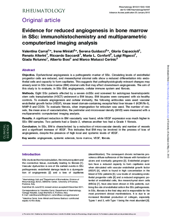 (PDF) Evidence for reduced angiogenesis in bone marrow in SSc ...