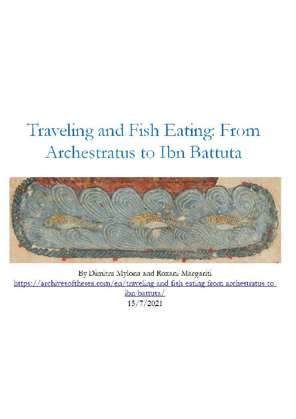 (PDF) Travelling and fish eating: from Archestratus to Ibn Battuta