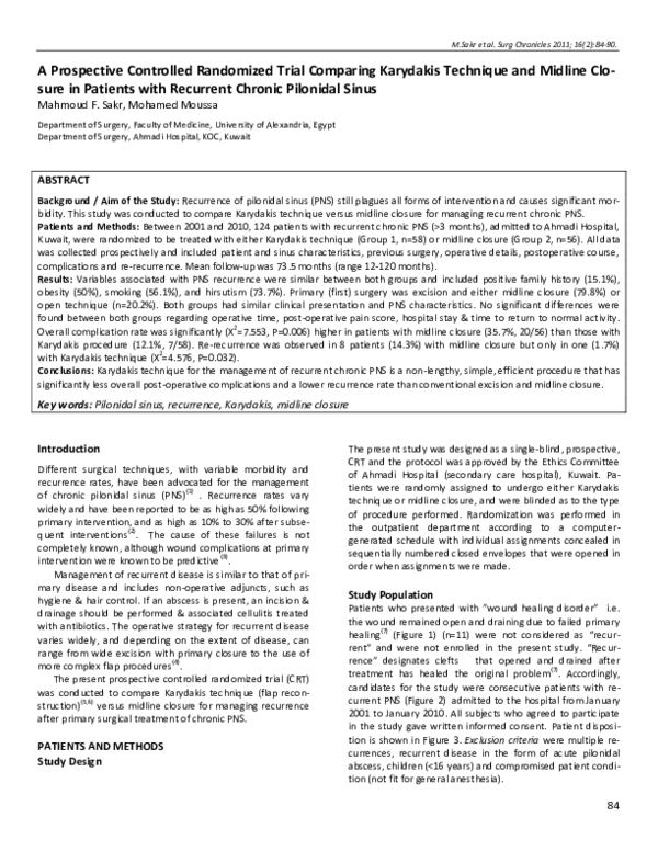 (PDF) A prospective controlled randomized trial comparing Karydakis ...
