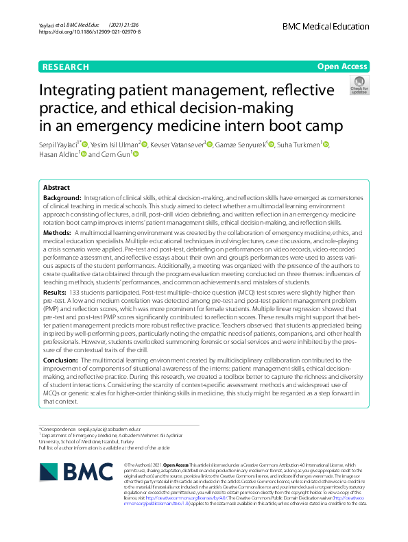 (PDF) Integrating patient management, reflective practice, and ethical ...