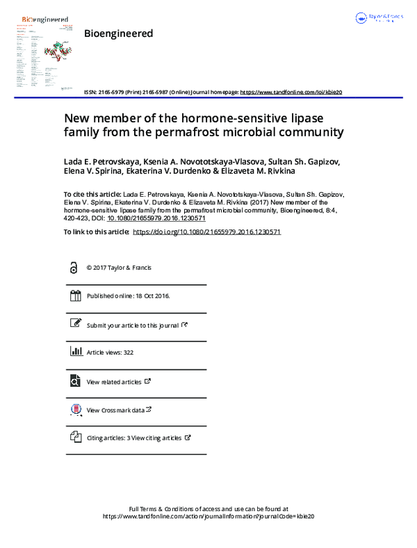 (PDF) New member of the hormone-sensitive lipase family from the ...