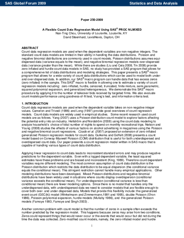 PDF A Flexible Count Data Regression Model Using SAS David PDF A Flexible Count Data Regression Model Using SAS David