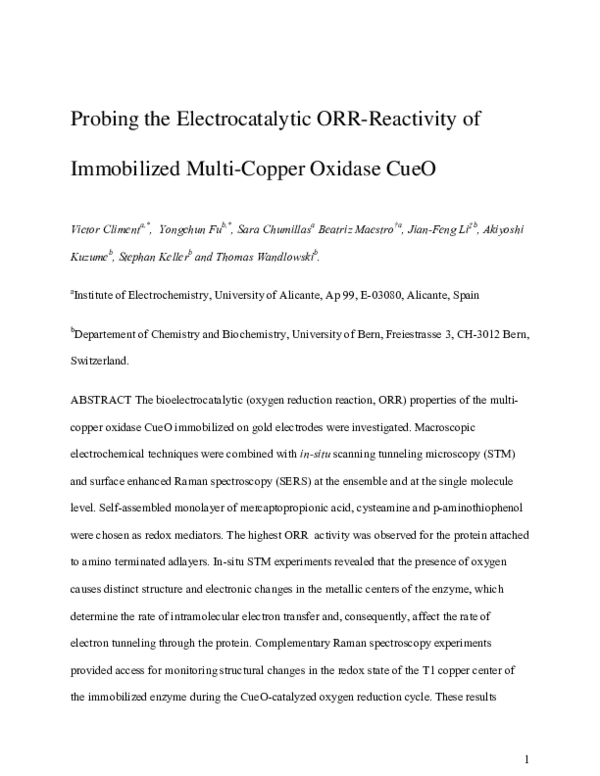 (PDF) Probing the Electrocatalytic Oxygen Reduction Reaction Reactivity ...