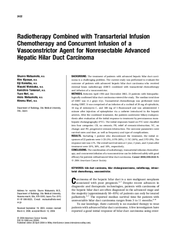(PDF) Radiotherapy combined with transarterial infusion chemotherapy ...