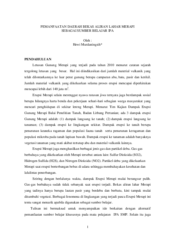 (PDF) Pemanfaatan Daerah Bekas Aliran Lahar Merapi Sebagai Sumber ...