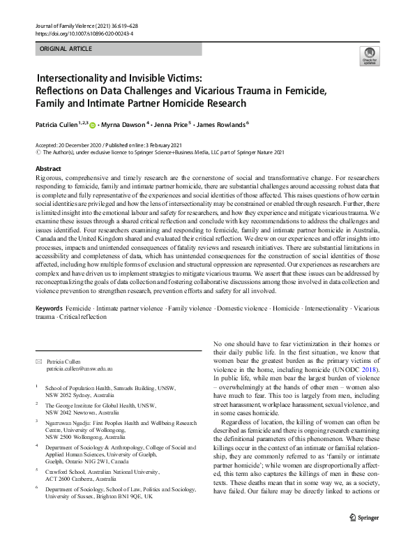 (PDF) Intersectionality and Invisible Victims: Reflections on Data ...