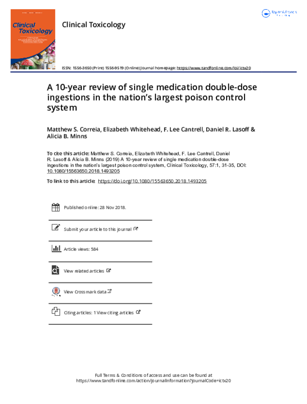 (PDF) A 10-year review of single medication double-dose ingestions in ...