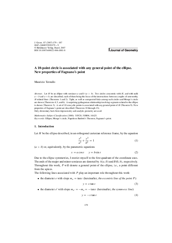 (PDF) A 10-point circle is associated with any general point of the ...