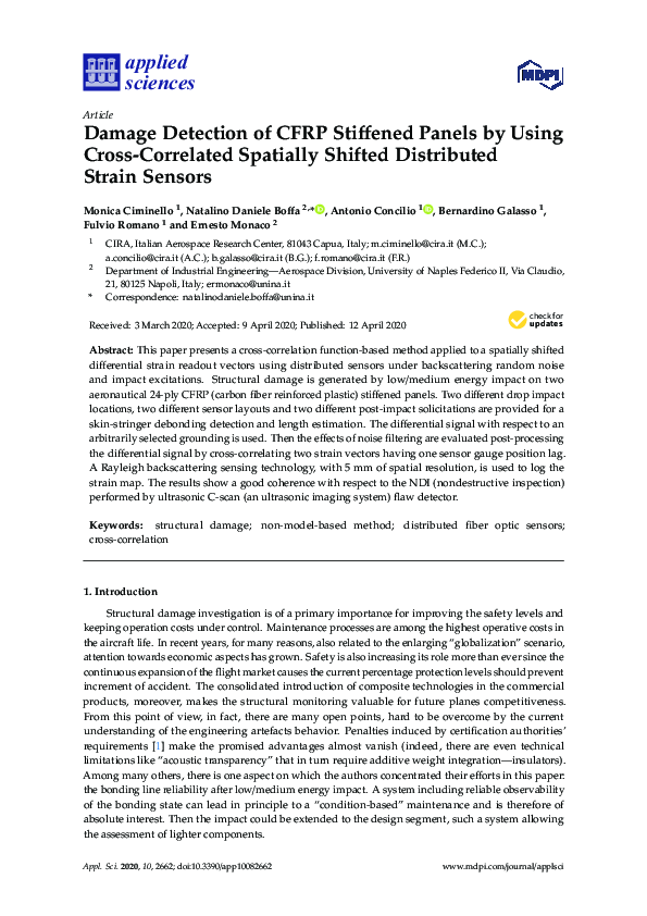(PDF) Damage Detection of CFRP Stiffened Panels by Using Cross-Correlated Spatially Shifted ...