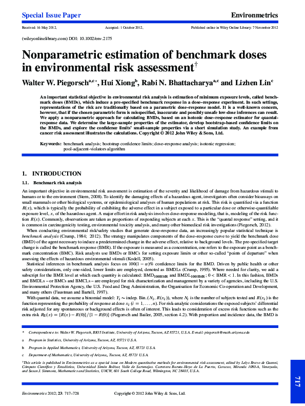 (PDF) Nonparametric Benchmark Dose Estimation