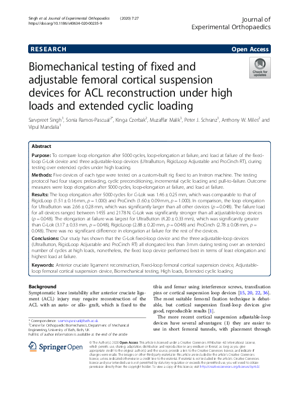 (PDF) Biomechanical testing of fixed and adjustable femoral cortical ...
