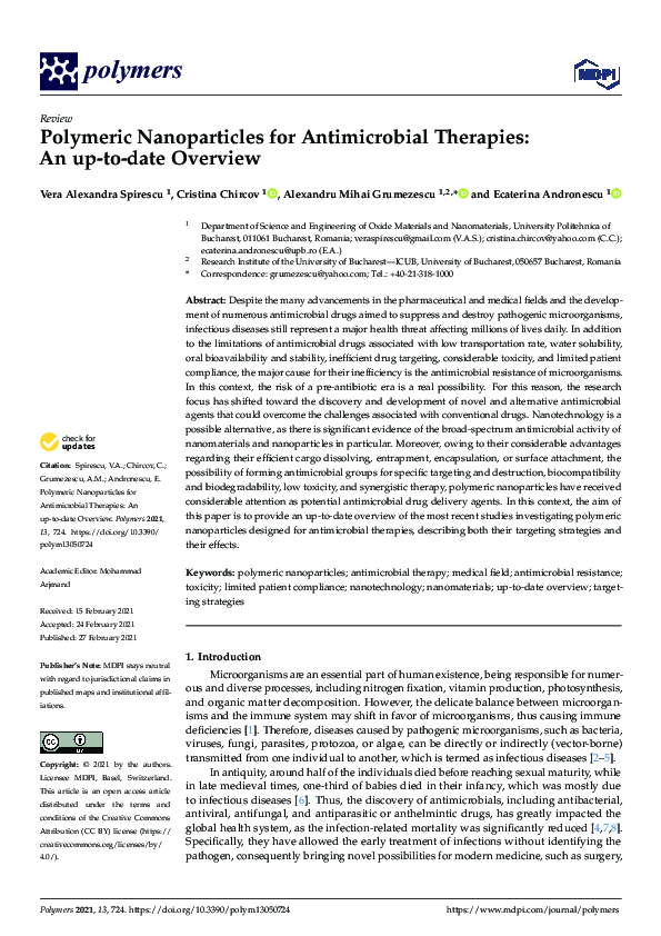 (PDF) Polymeric Nanoparticles for Antimicrobial Therapies: An up-to ...