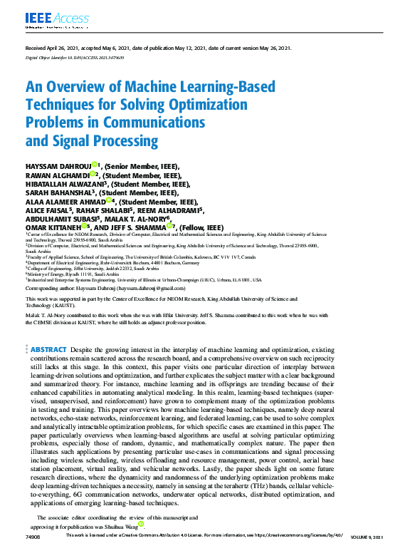 (PDF) An Overview of Machine Learning-Based Techniques for Solving ...
