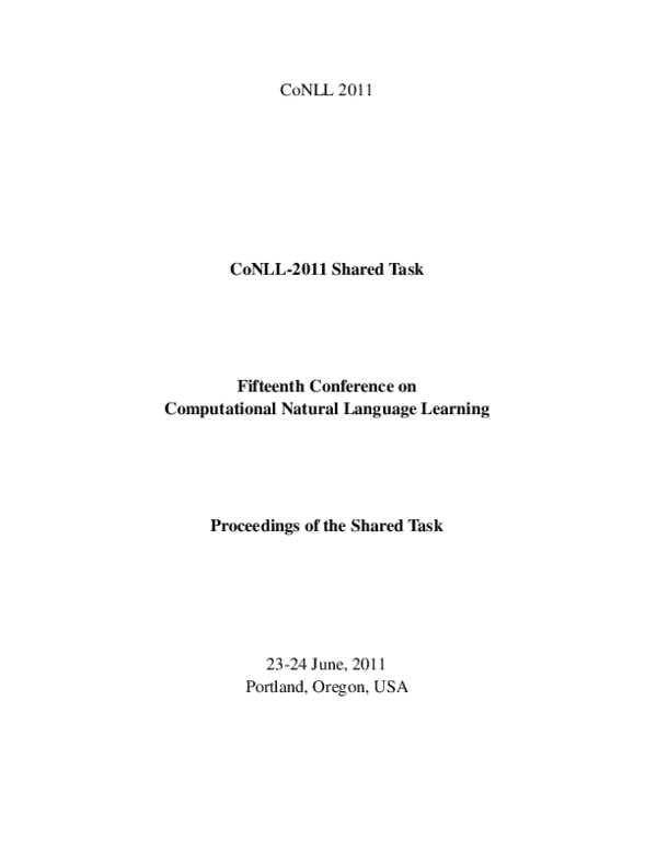 Pdf Reconciling Ontonotes Unrestricted Coreference Resolution In