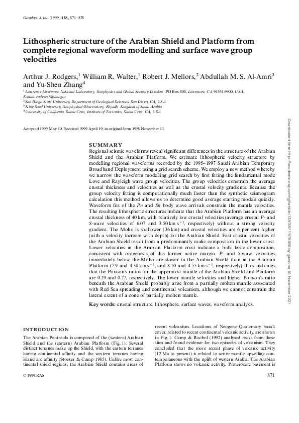 (PDF) Lithospheric structure of the Arabian Shield and Platform from ...