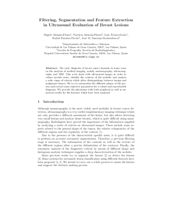 (PDF) Filtering, Segmentation and Feature Extraction in Ultrasound ...