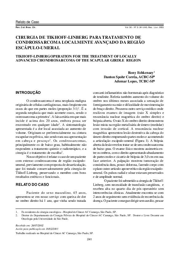 (PDF) Tikhoff-linberg operation for the treatment of locally advanced ...