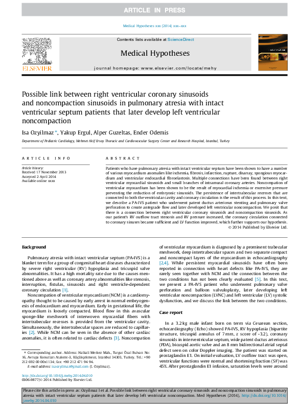 (PDF) Possible link between right ventricular coronary sinusoids and ...
