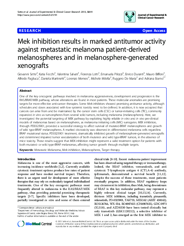 (PDF) Mek inhibition results in marked antitumor activity against ...
