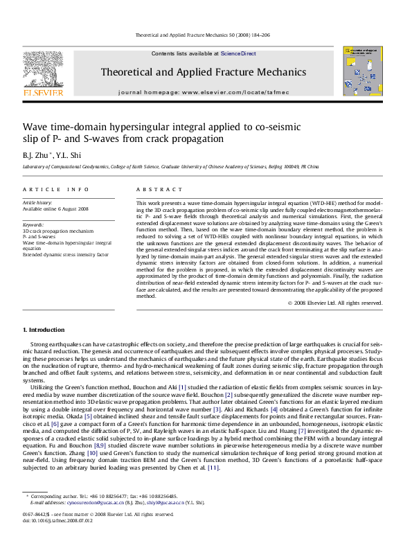(PDF) Wave time-domain hypersingular integral applied to co-seismic slip of P- and S-waves from ...