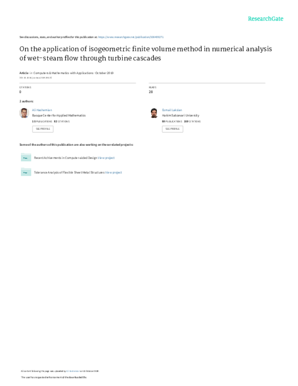 (PDF) On the application of isogeometric finite volume method in numerical analysis of wet-steam ...