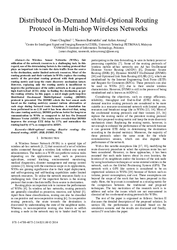 (PDF) Distributed on-demand multi-optional routing protocol in multi-hop wireless networks ...