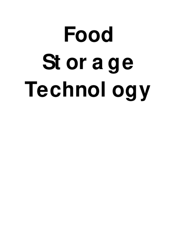 (PDF) Food Storage Technology