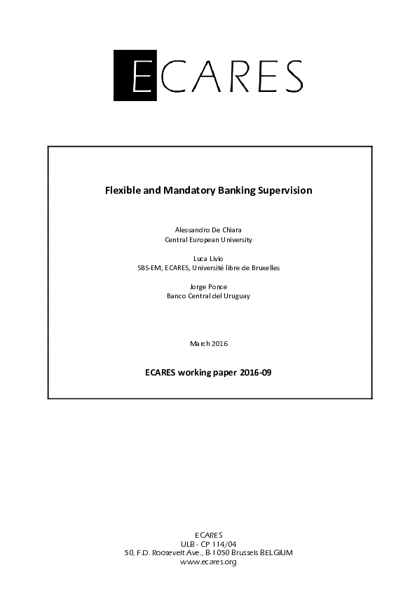 (PDF) Flexible and mandatory banking supervision