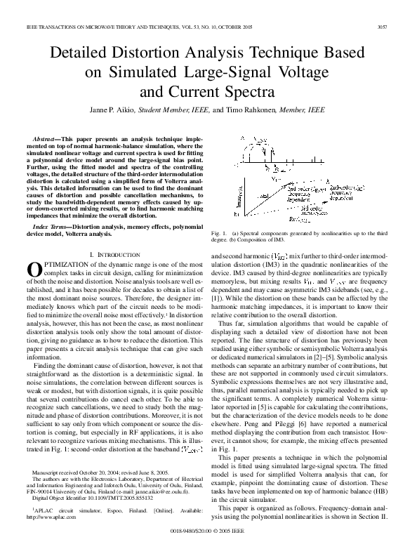 (PDF) Detailed distortion analysis technique based on simulated large ...