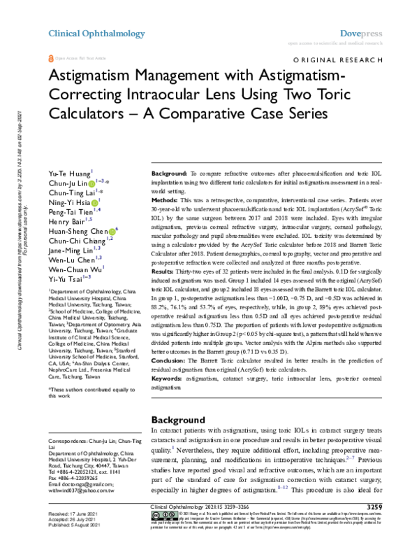 (PDF) Astigmatism Management with Astigmatism-Correcting Intraocular ...