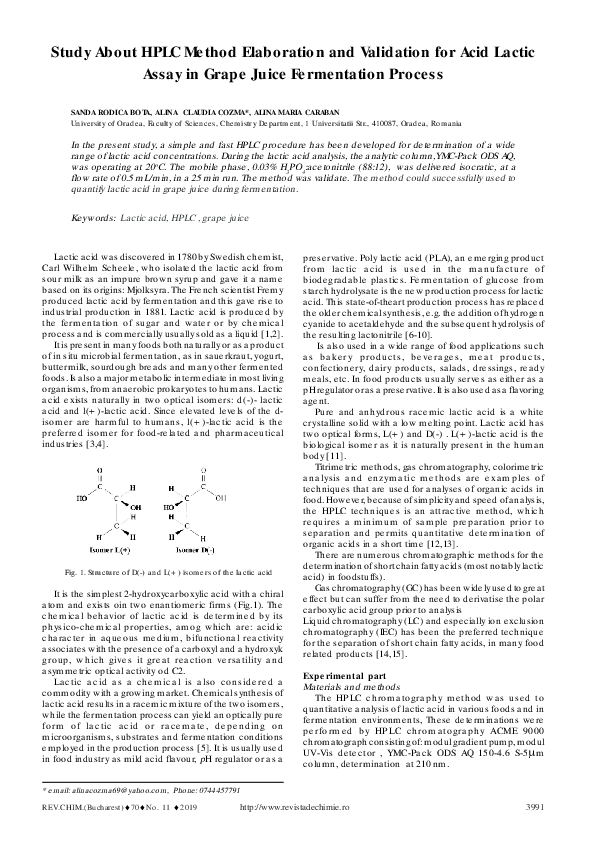 (PDF) Study About HPLC Method Elaboration and Validation for Acid ...