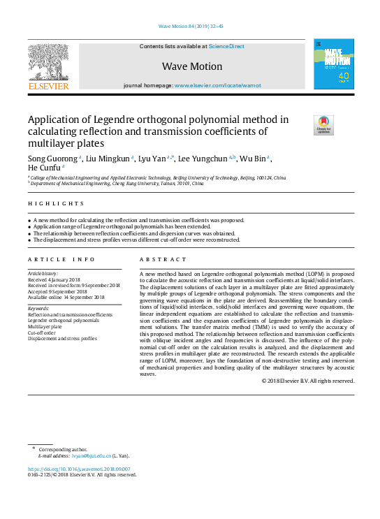 (PDF) Application of Legendre orthogonal polynomial method in calculating reflection and ...