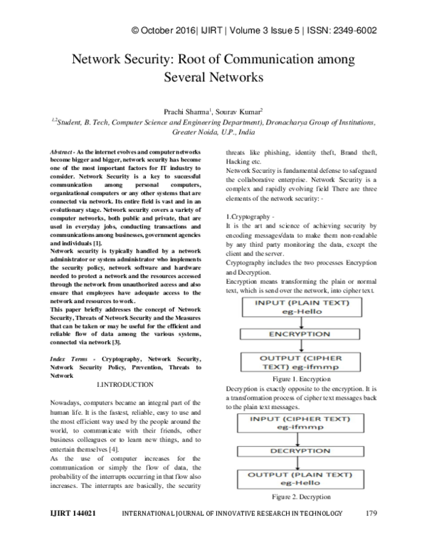 (PDF) Network Security: Root of Communication among Several Networks